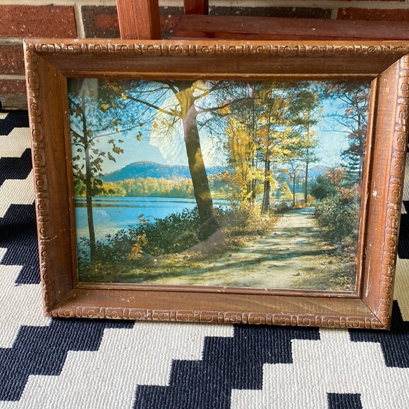 Art | Vintage Autumn Photograph Scene In Antique Frame | Poshmark